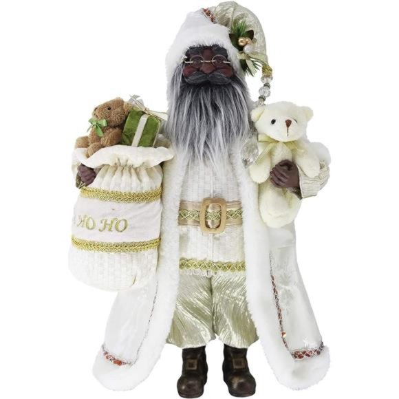 Holiday | 16 Inch Standing Ho Ho Ho African American Black Ethnic Santa ...